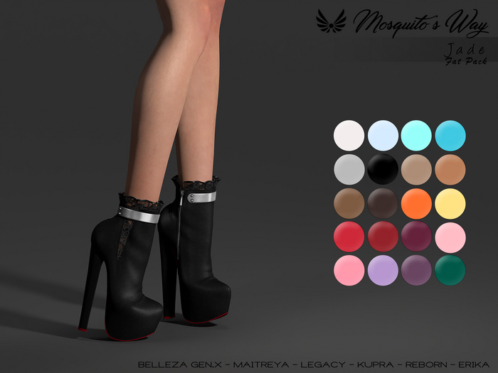 Second Life Marketplace Mw Jade Boots [ Fatpack ]